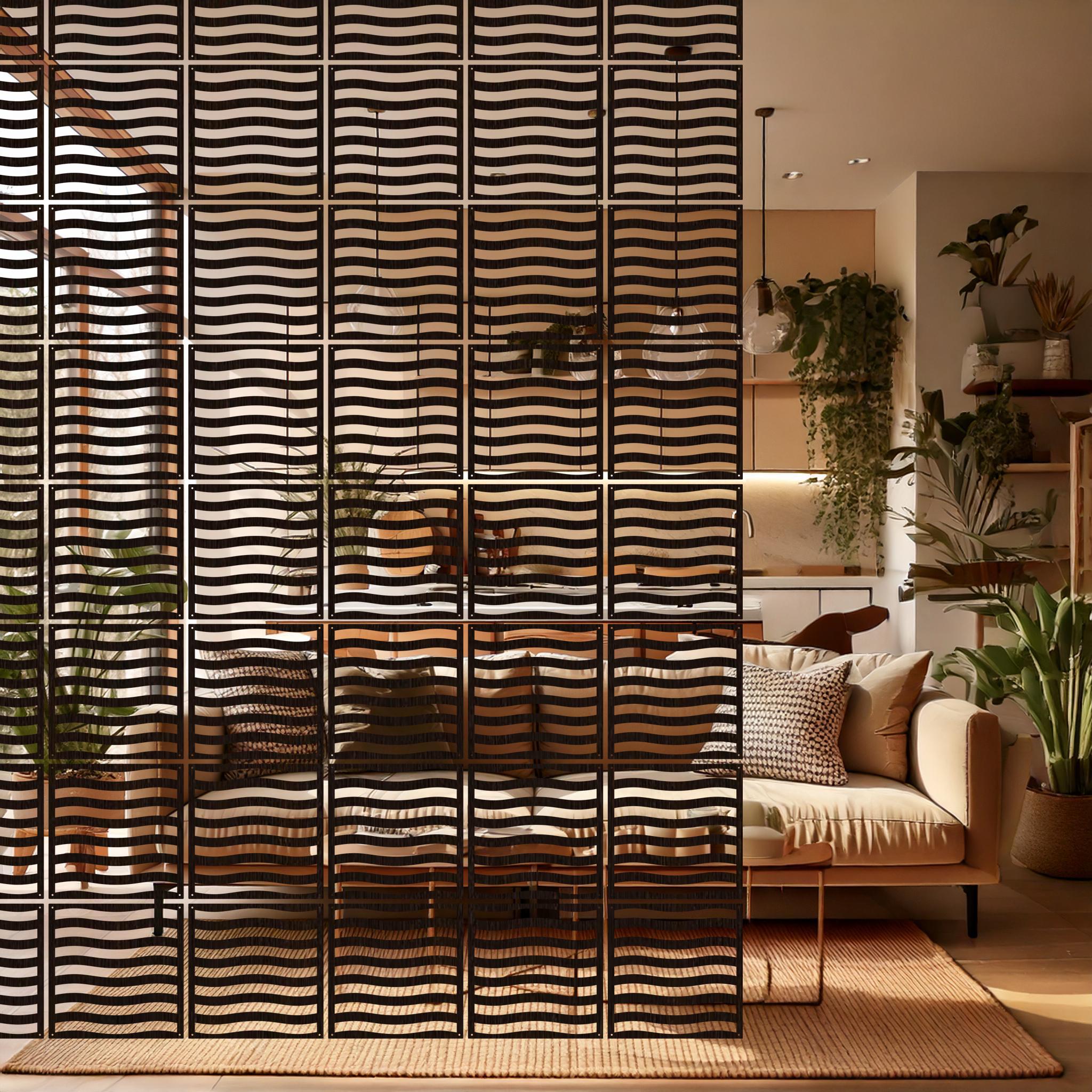 Wooden Room Divider, Hanging Partition Panels, Suspended Separating ...