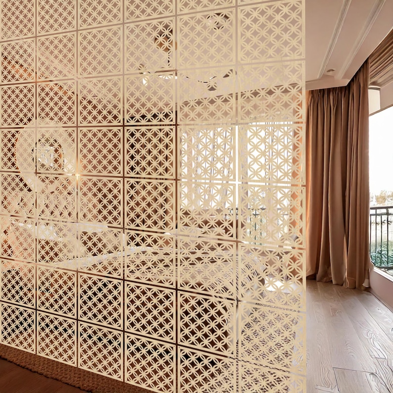 Wooden Partition Screen, Modular Wall Panels, Wood Room Divider, Living ...