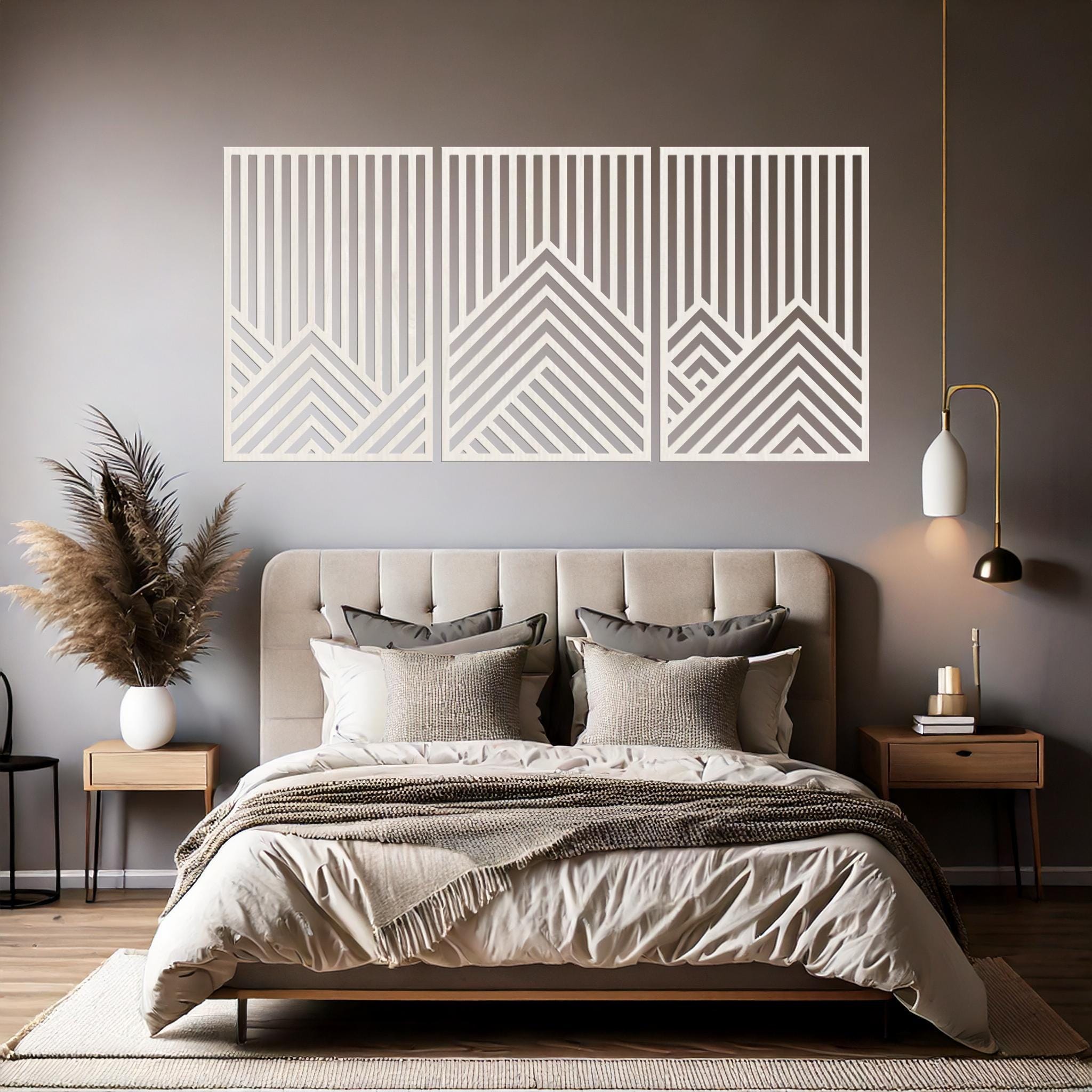 3D Wooden Mountain Wall Art – Rustic Nature Decor, Laser Cut Wood Panel ...