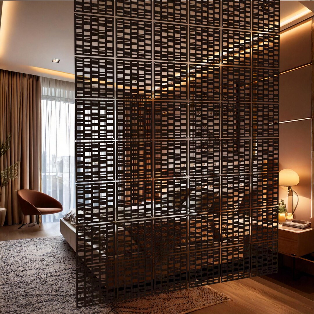 Wooden Room Divider, Modular Partition Panels, Hanging Privacy Screen ...