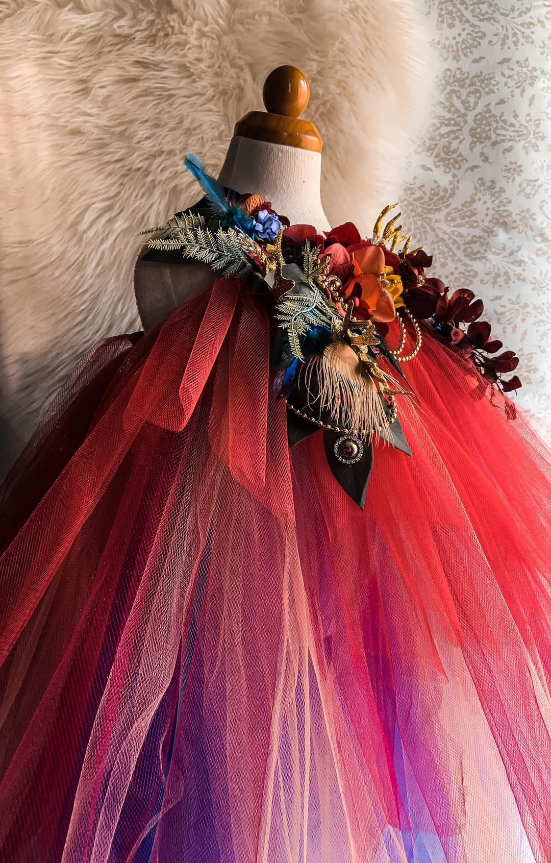 Phoenix Fire Flame Spike Blaze Red Orange Yellow Toddler Tutu Dress ...