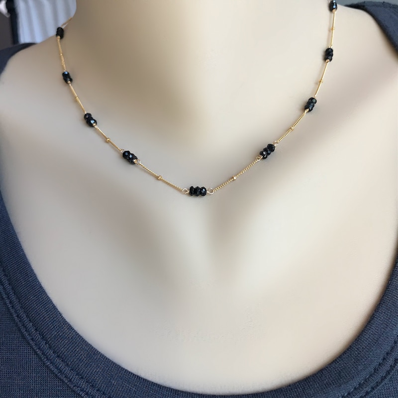 Black & Gold Necklace - Etsy