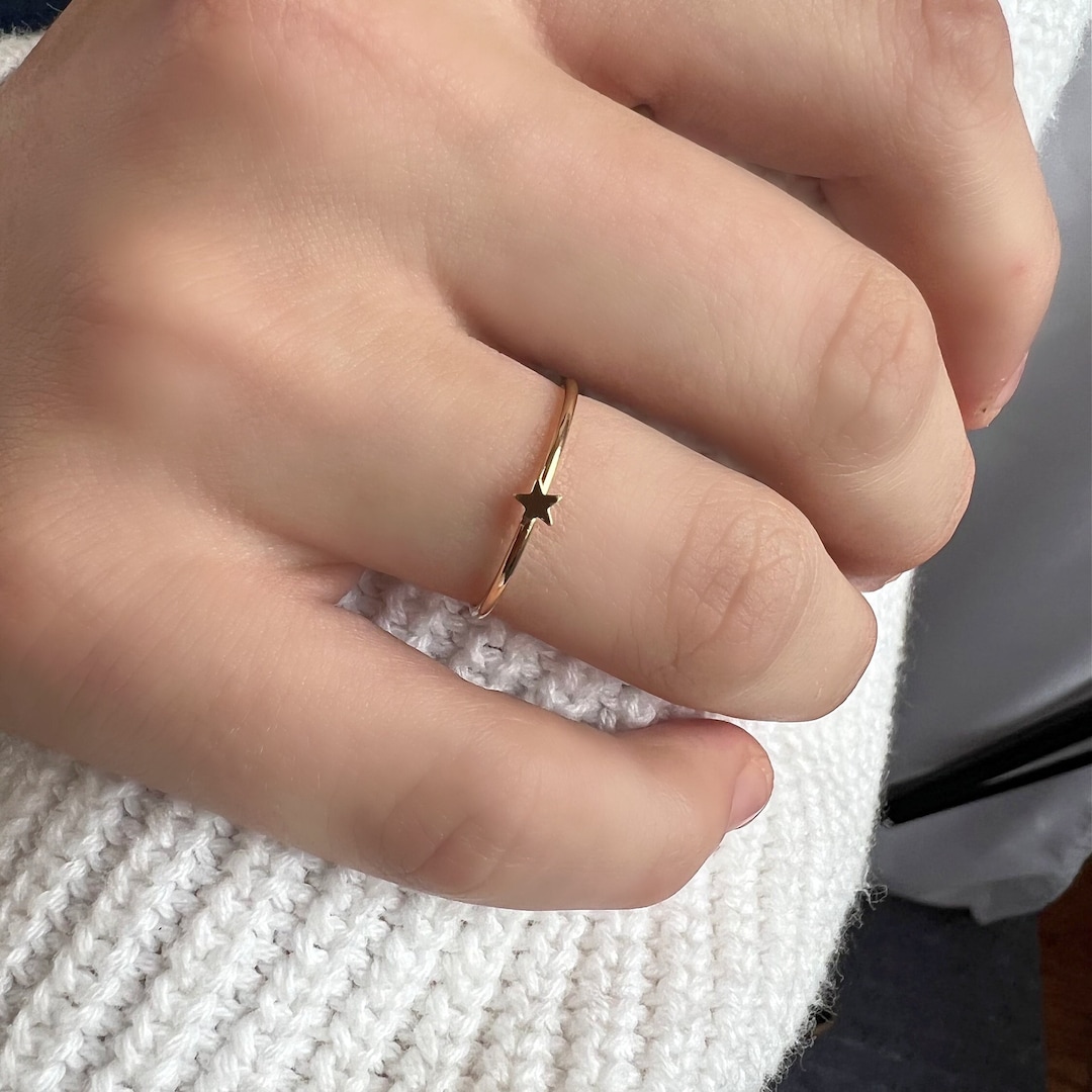 Dainty Star Stacking Ring,tiny Star Ring,simple Minimal Ring,everyday ...