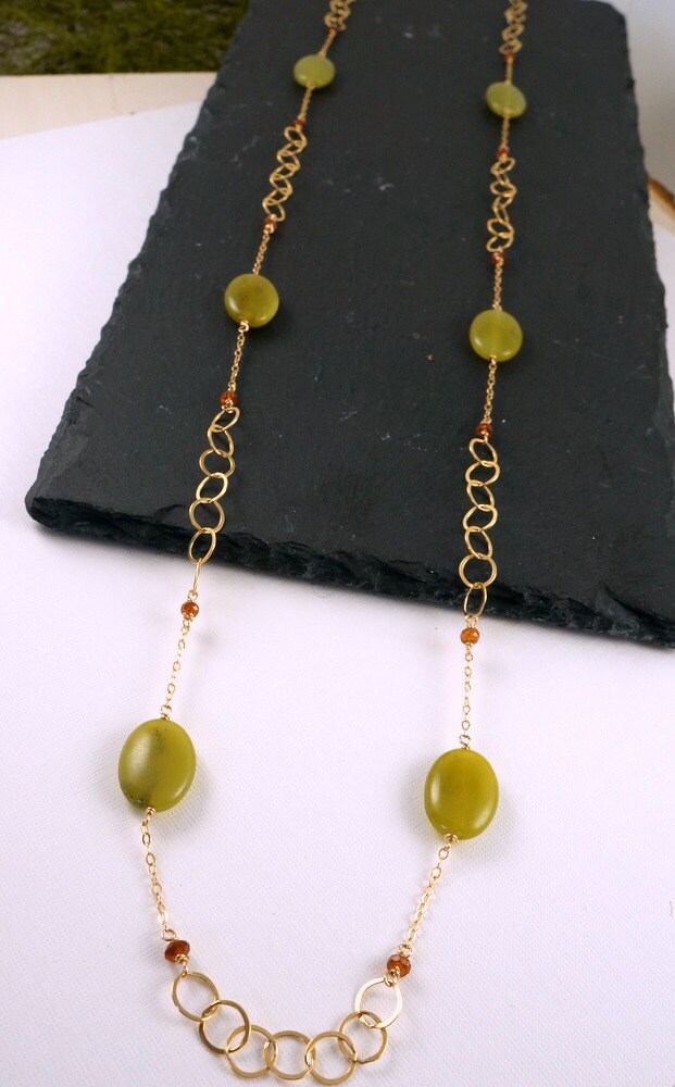 Jade Necklace Long Necklace Statement Necklace Boho Necklace | Etsy