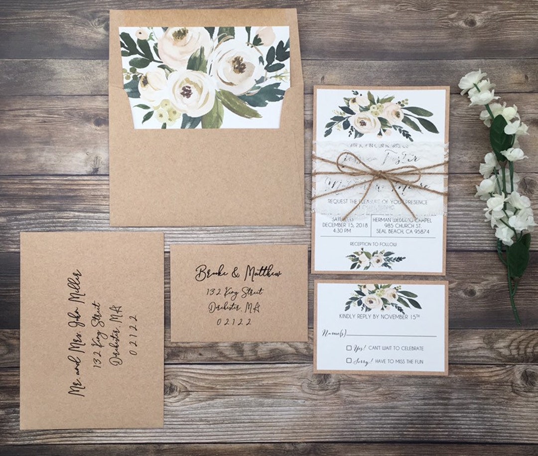 Rustic Wedding Invitation, Greenery Invitation, Rustic Greenery ...