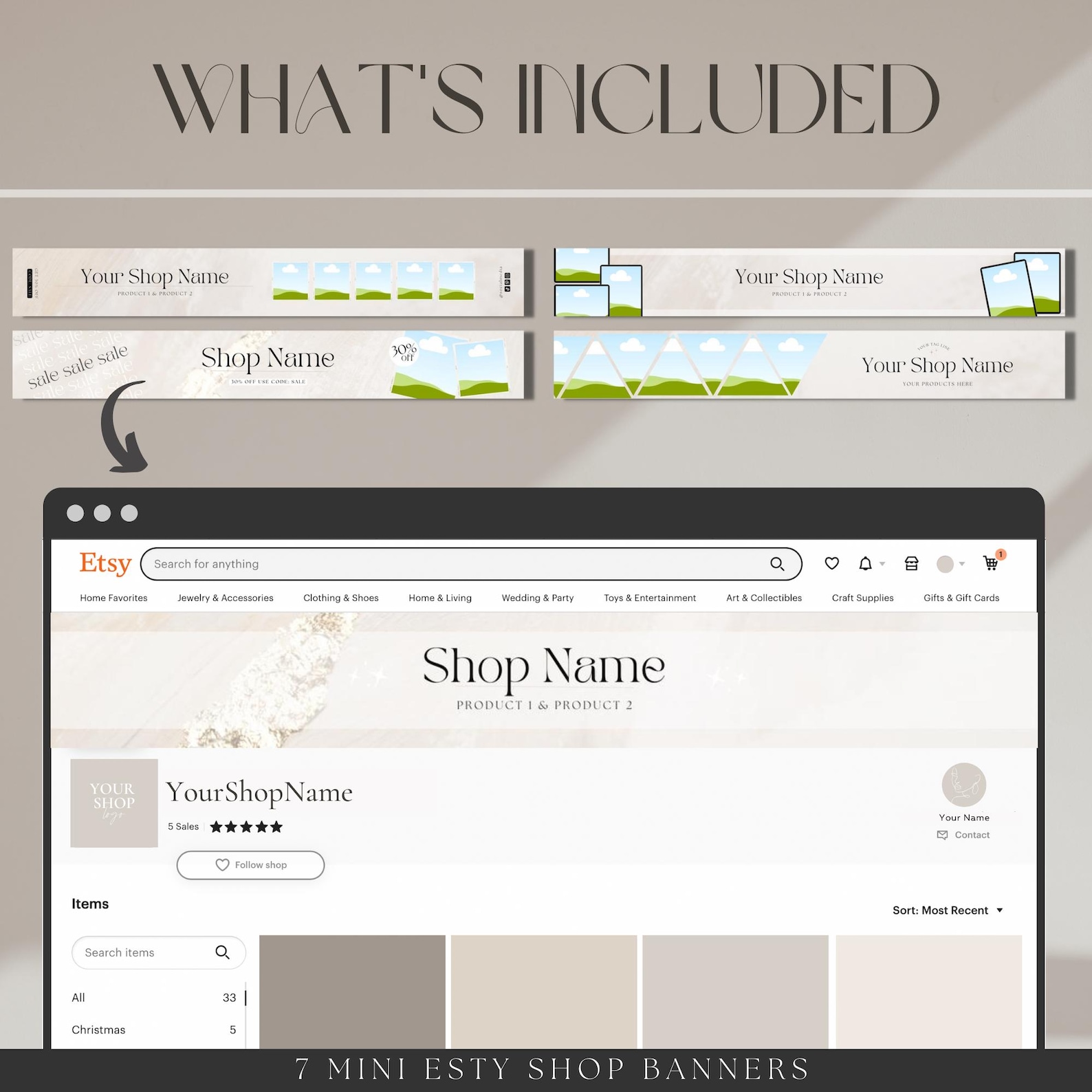 Etsy Shop Kit Aesthetic - Easy Branding Etsy Store Setup - 53 Canva ...