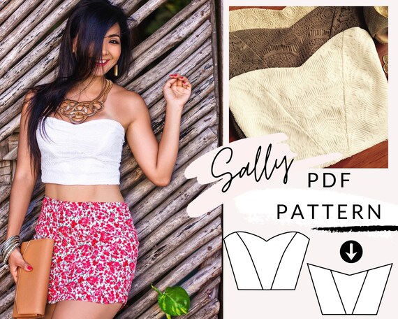 Strapless Crop Top PDF Sewing Pattern Easy DIY Lace Top | Etsy