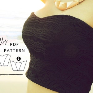 Strapless Crop Top PDF Sewing Pattern Easy DIY Lace Top - Etsy