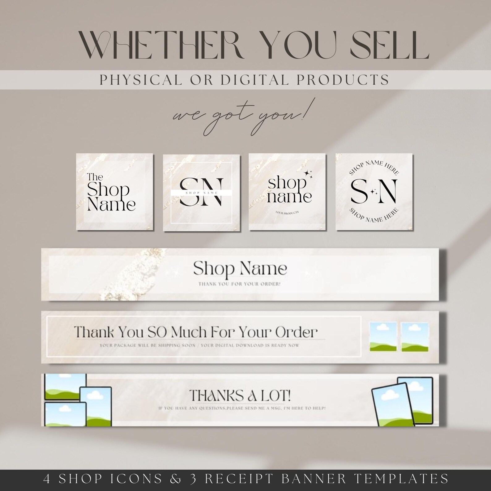 Etsy Shop Kit Aesthetic - Easy Branding Etsy Store Setup - 53 Canva ...