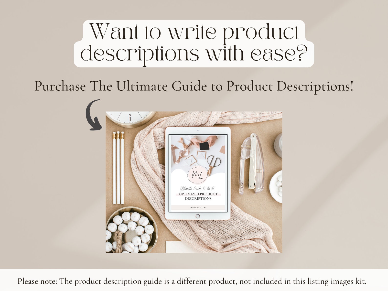 Etsy Listing Template - Etsy Listing Mockup Neutral Bundle - Includes 3 ...