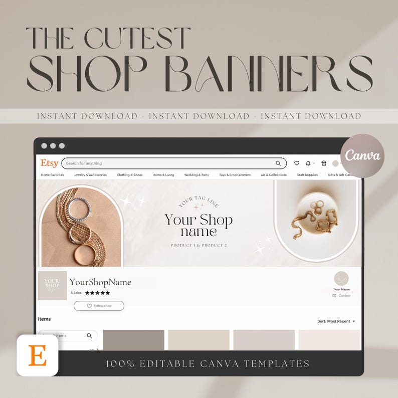 Etsy Shop Banner Mockup Cards - Canva Templates for a Perfect Etsy ...