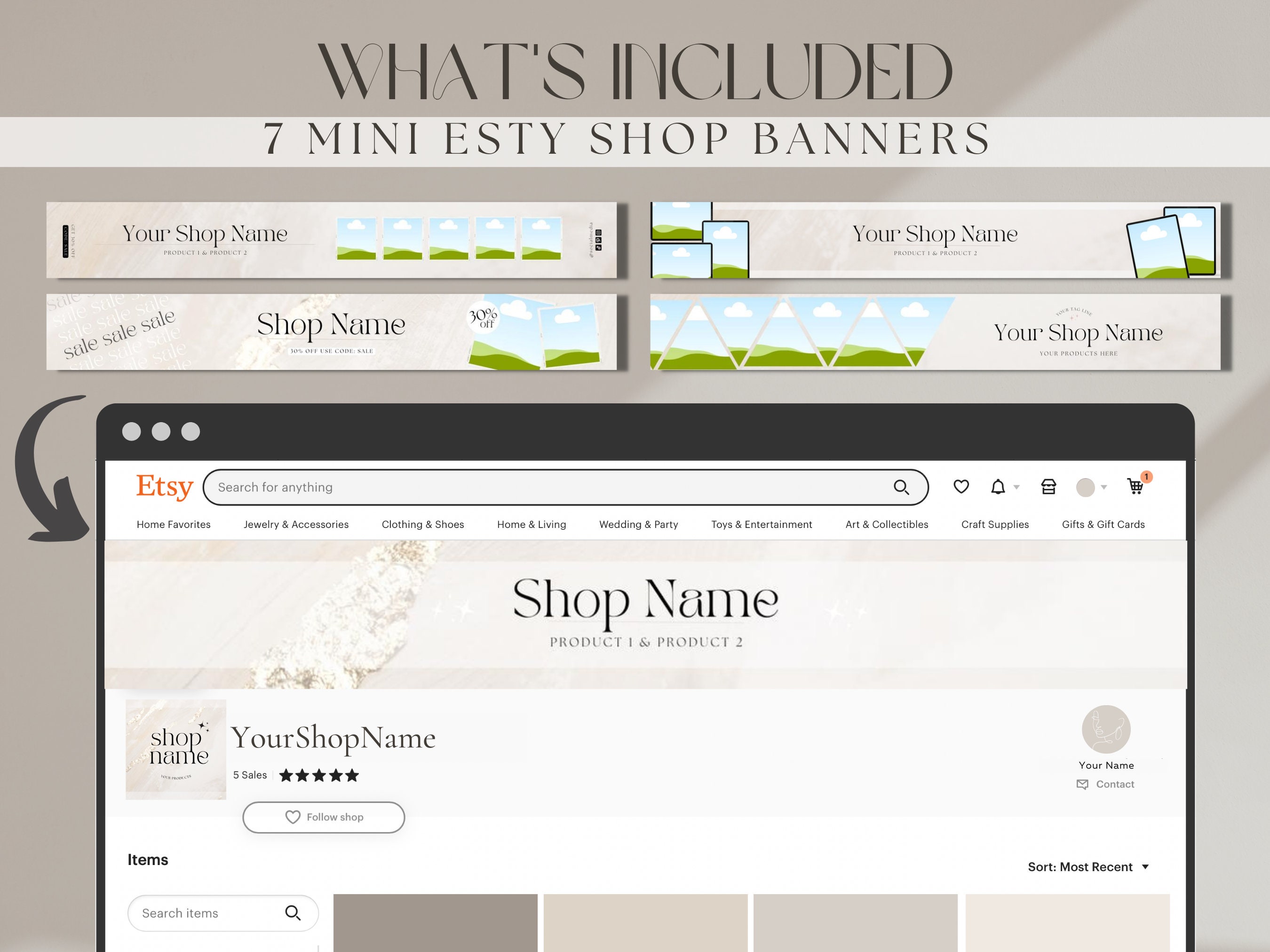 Etsy Shop Kit Aesthetic Easy Branding Etsy Store Setup 53 Canva ...