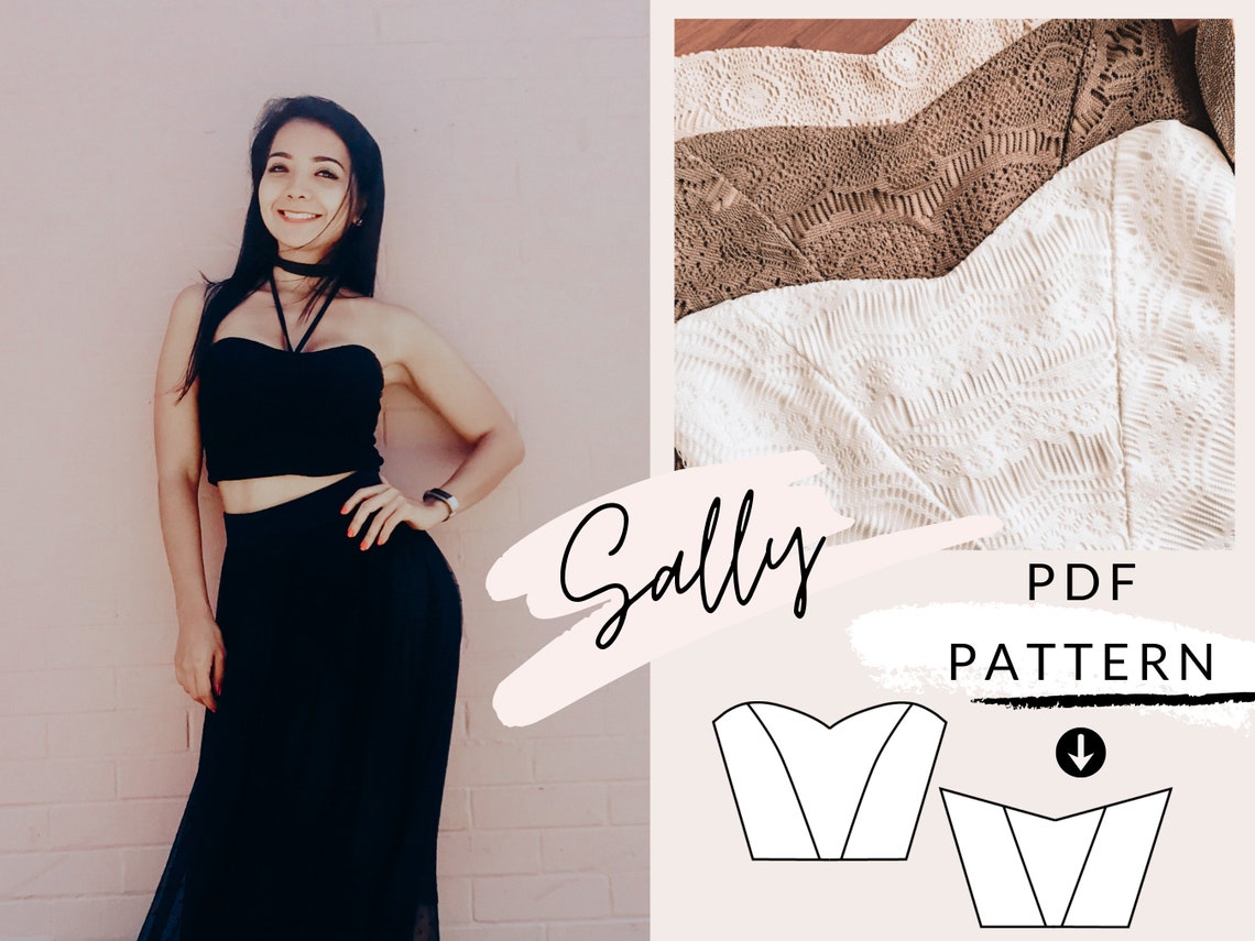 Strapless Crop Top PDF Sewing Pattern Easy DIY Lace Top - Etsy