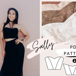 Strapless Crop Top PDF Sewing Pattern Easy DIY Lace Top - Etsy