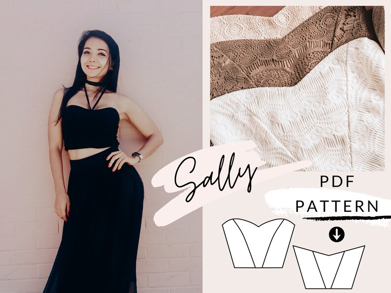 Strapless Crop Top PDF Sewing Pattern Easy DIY Lace Top - Etsy