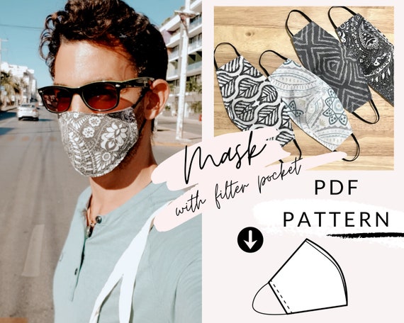 PDF Sewing Pattern: Face Mask With Filter Pocket | Etsy
