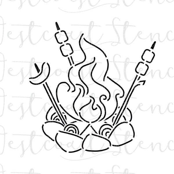Campfire Stencil - Etsy