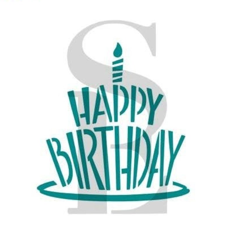 Happy Birthday Cake Stencils - Etsy
