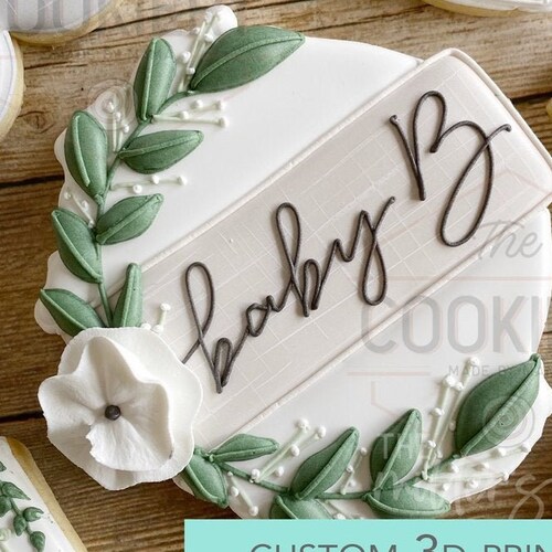 Floral Rectangle Plaque Cookie Cutter Cookie Cutters by Nori - Etsy