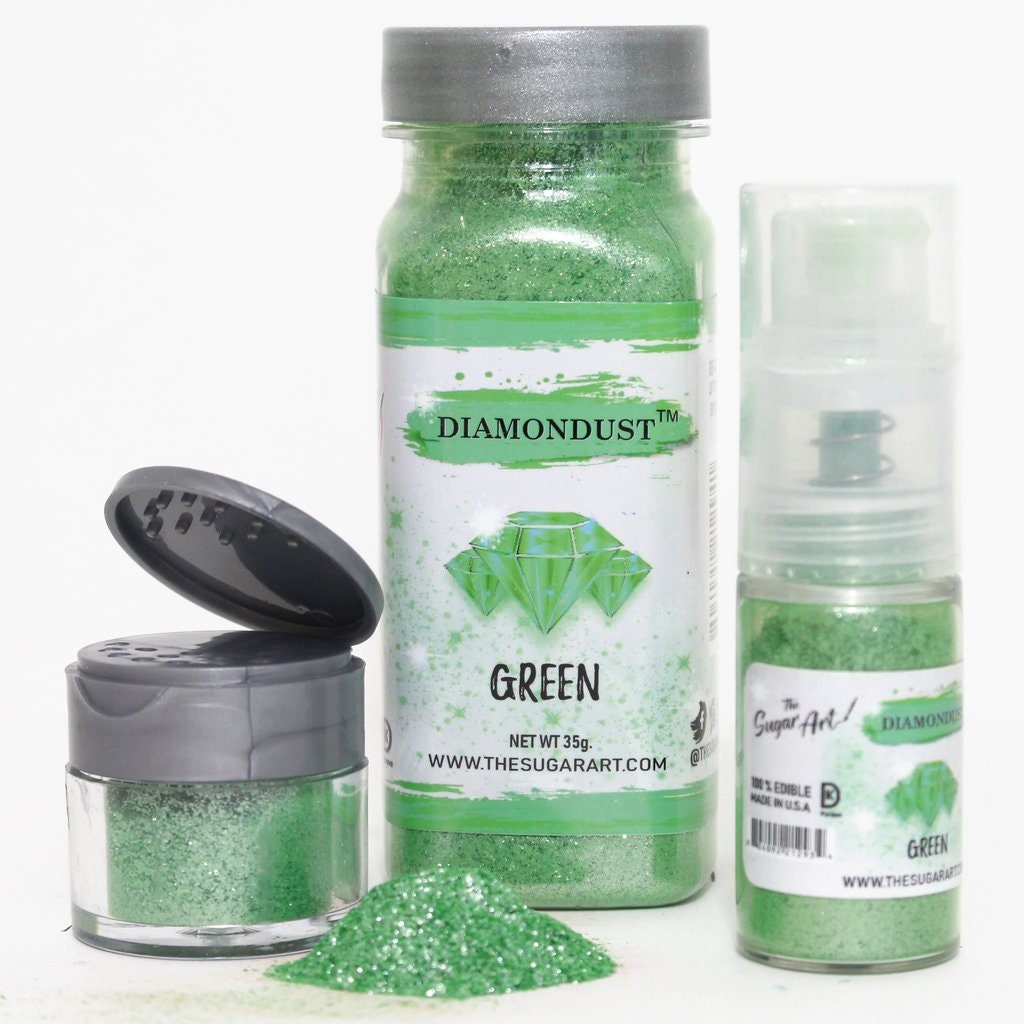 FAST SHIPPING GREEN Diamond Dust the Sugar Art Edible | Etsy