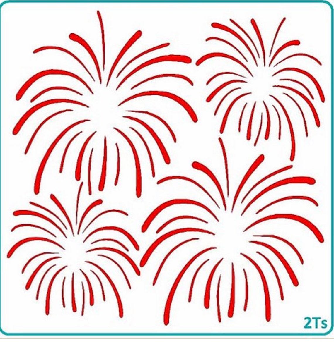 FAST Shipping Fireworks Stencil Fireworks Cookie Stencil - Etsy