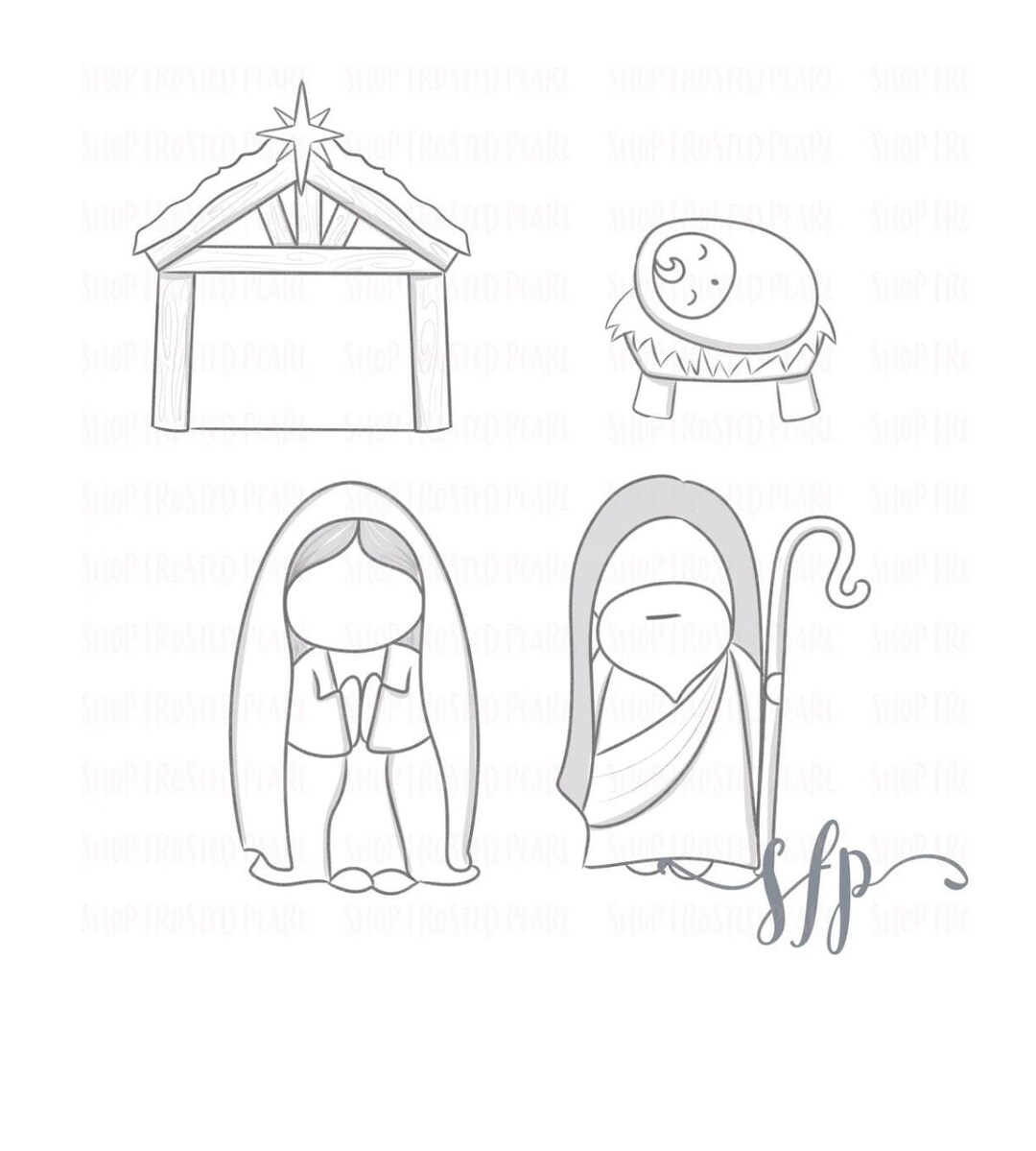 FAST SHIPPING! Nativity Set of 4 Cookie Cutters, Nativity Cookie Cutter ...