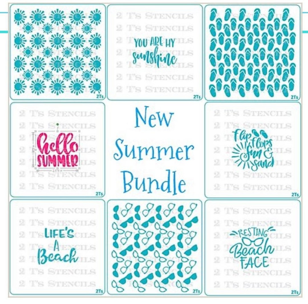FAST SHIPPING!! New Summer Bundle Stencil, Summer Cookie Stencil ...