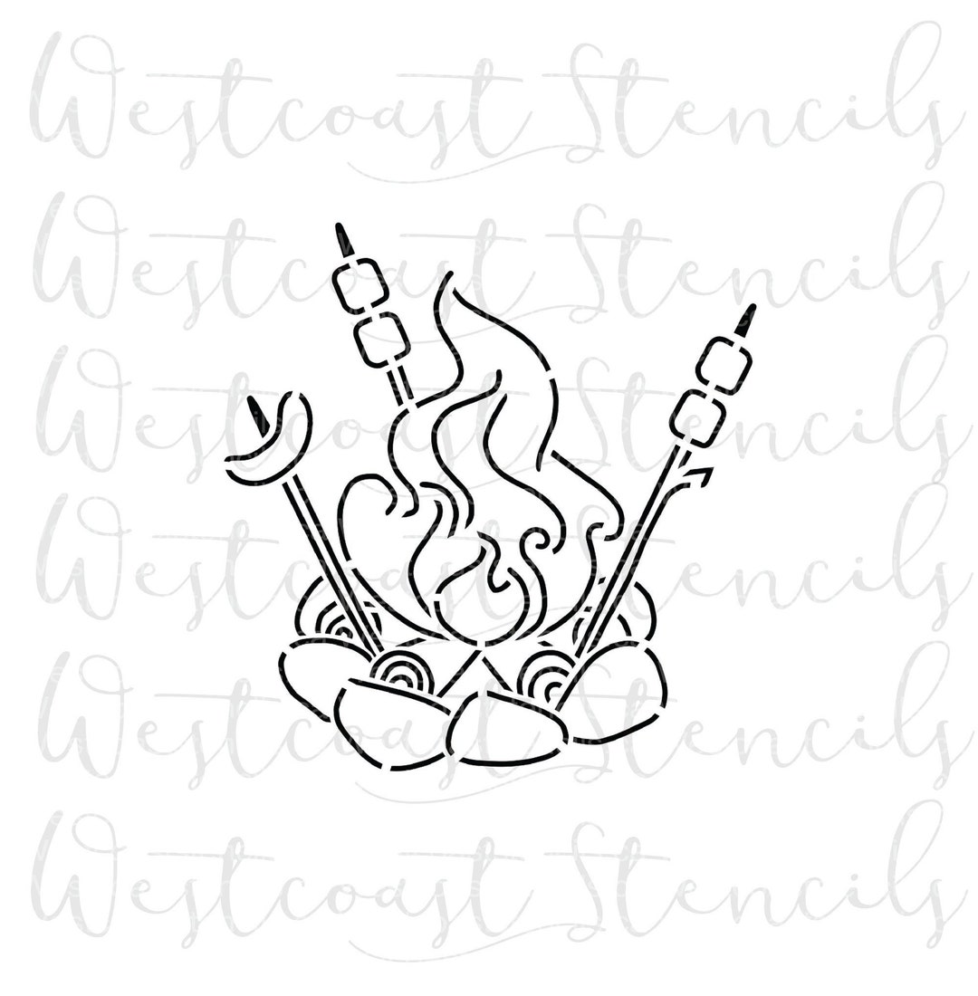 Fast Shipping!! Camp Fire PYO Stencil, PYO Stencil, Campfire PYO ...