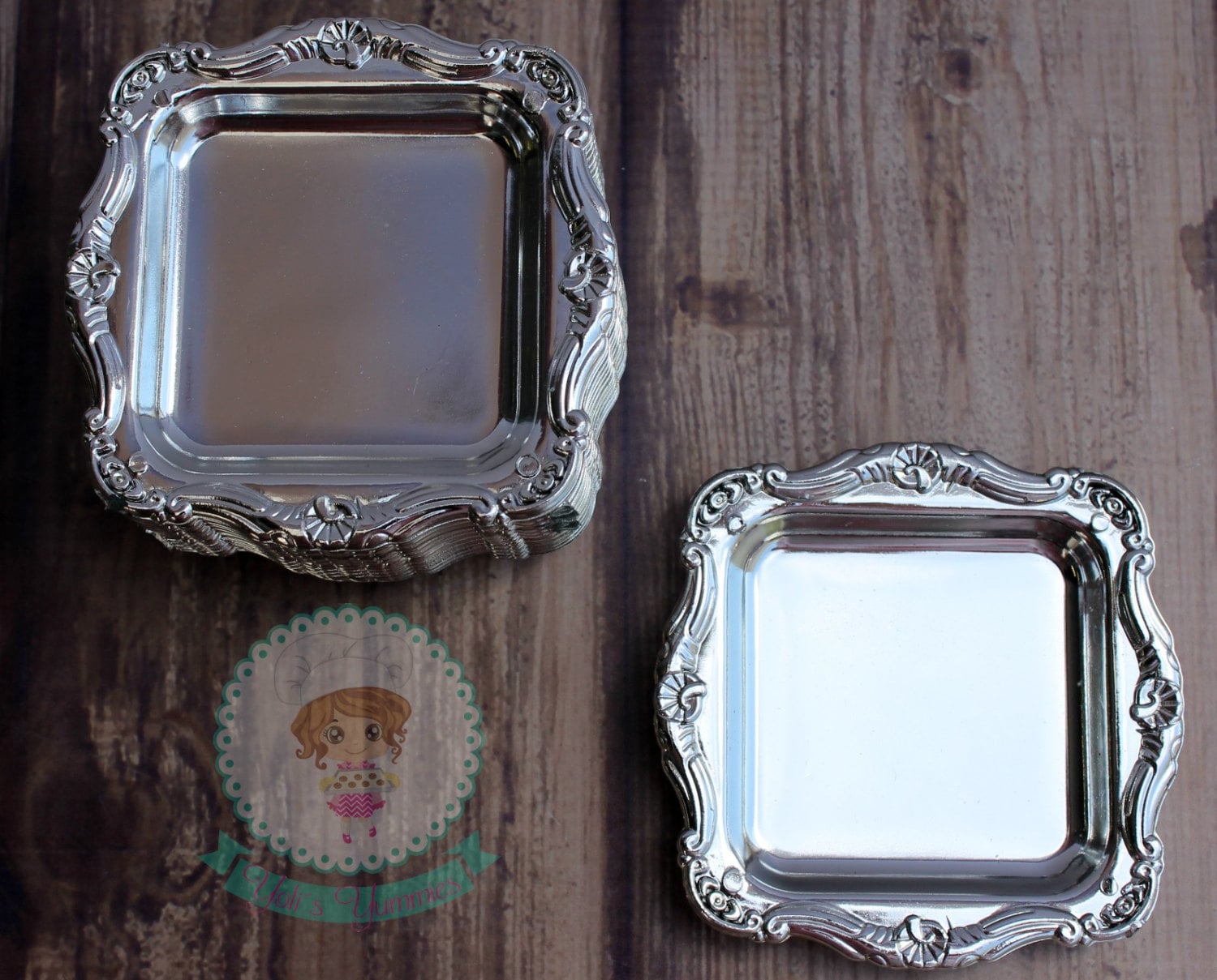 Gold or Silver Mini Square Plates 12 Pieces - Etsy