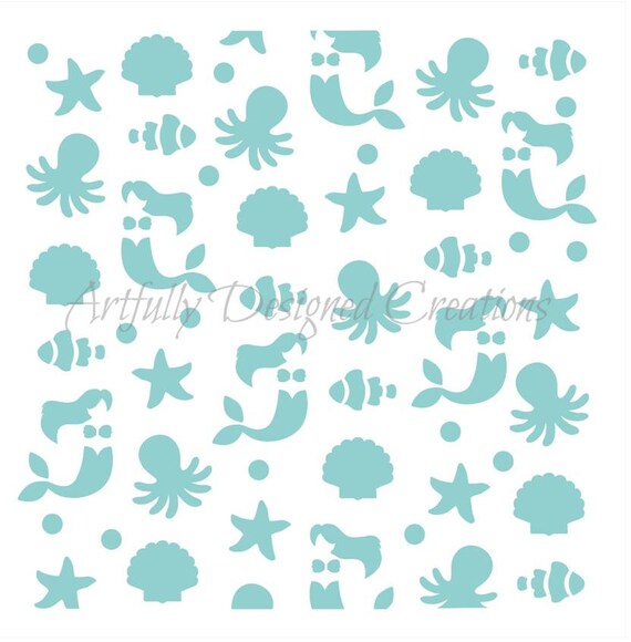 Ariel Seashell Stencil