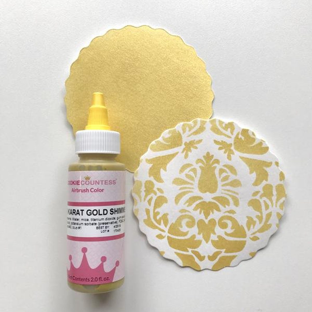 FAST SHIPPING!! 14 Karat Gold Shimmer Airbrush Color, Gold Food Color ...