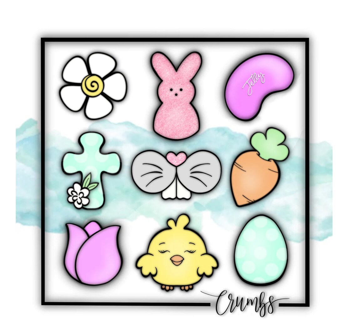 Fast Shipping! Set of 9 Mini Cookie Cutter, Easter Mini Cookie Cutter ...