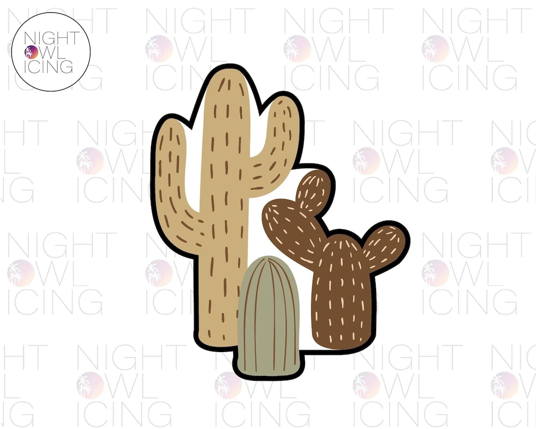 Fast Shipping Cactus Trio Cookie Cutter By Night Owl Cacti Etsy