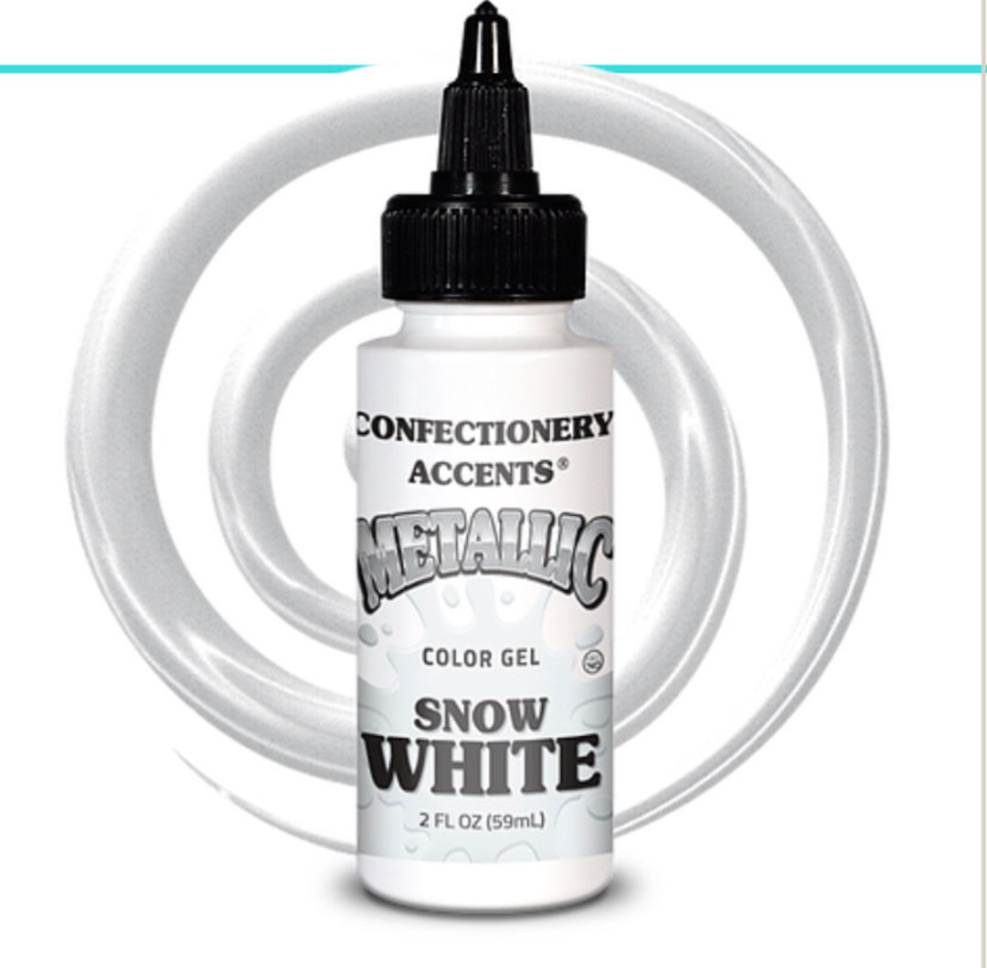 NEW!!! Metallic Snow White Gel Color, White Food Color, Metallic Food ...