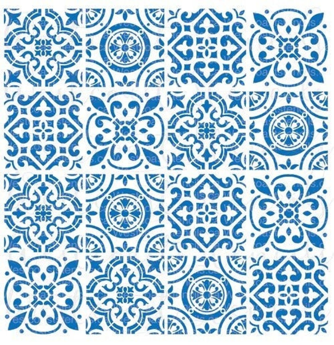 FAST SHIPPING!!! Portuguese Tile 4 Across Background Cookie Stencil ...