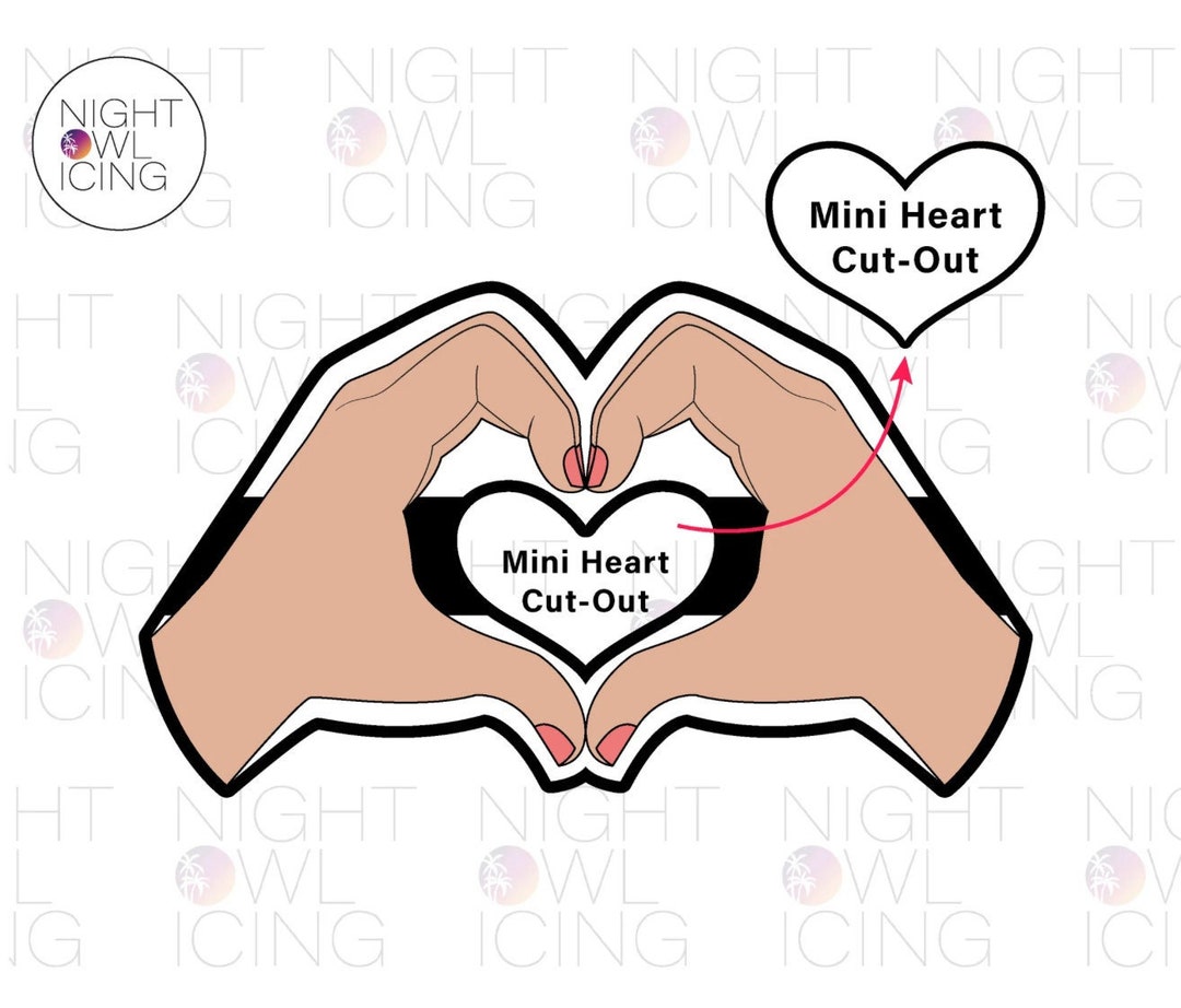 NEW! Hands Hart 2 Symbol by the Night Owl Icing, Hands Cookie Cutter ...
