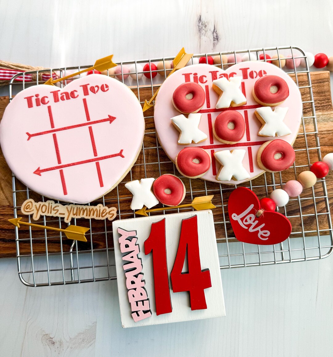 Bundle! Set of 3 Cookie Cutters and 1 Stencil, Valentine Tic Tac Toe ...
