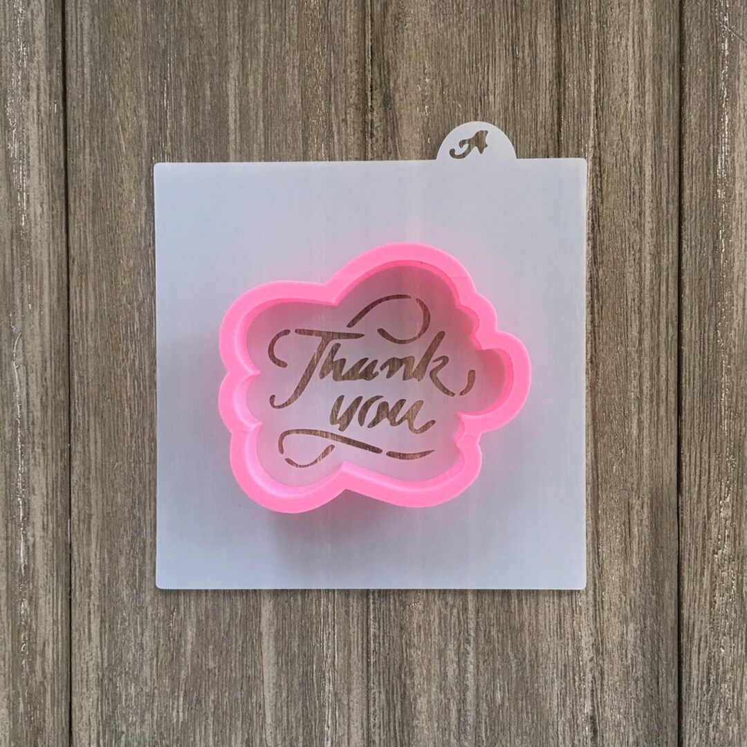 Fast Shipping Thank You Hand Lettered Stencil And Cookie Etsy