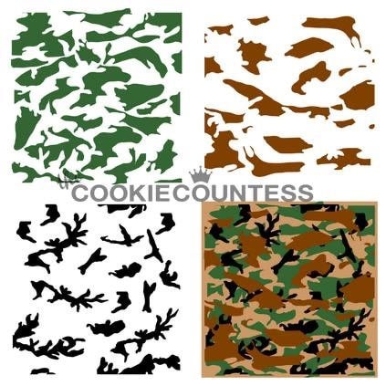 Printable Woodland Camo Stencil