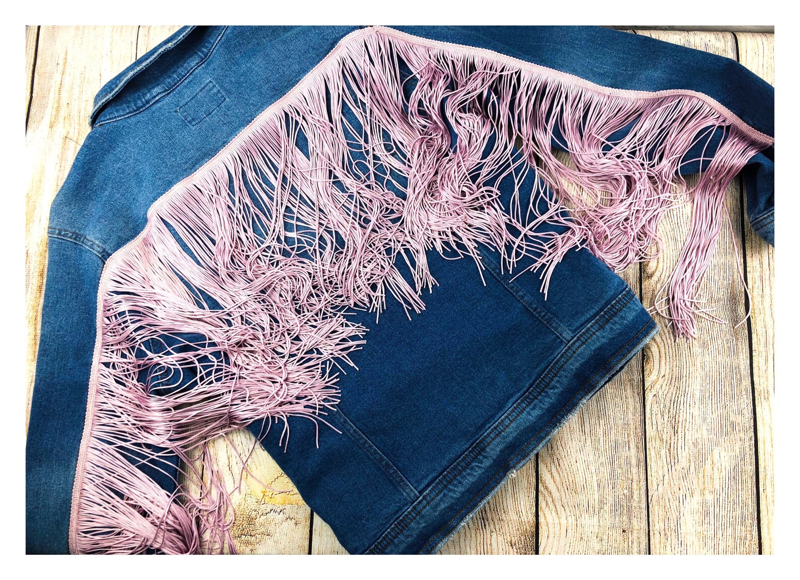 Custom Fringe Denim Jacket - Etsy