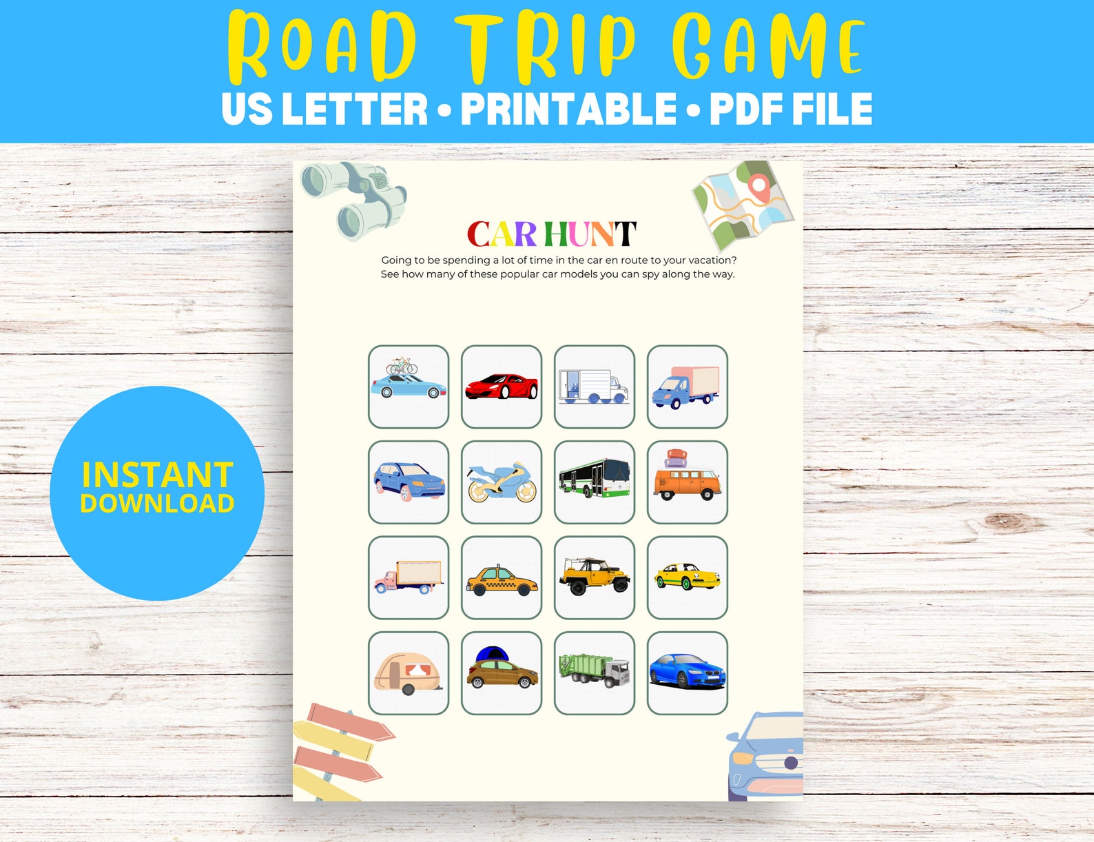 Road Trip Car Scavenger Hunt Printable Game Travel Kid Game - Etsy Canada