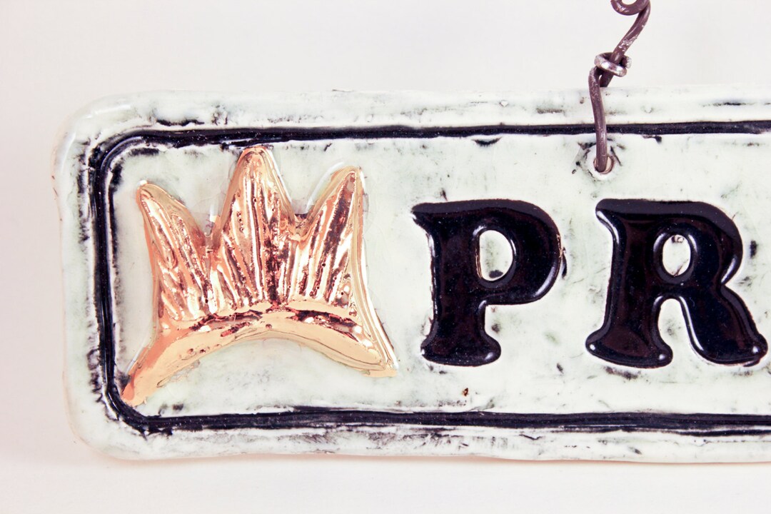 Princess Plaque - Ceramic Wall Hanging Embellished With Gold Tiaras and ...