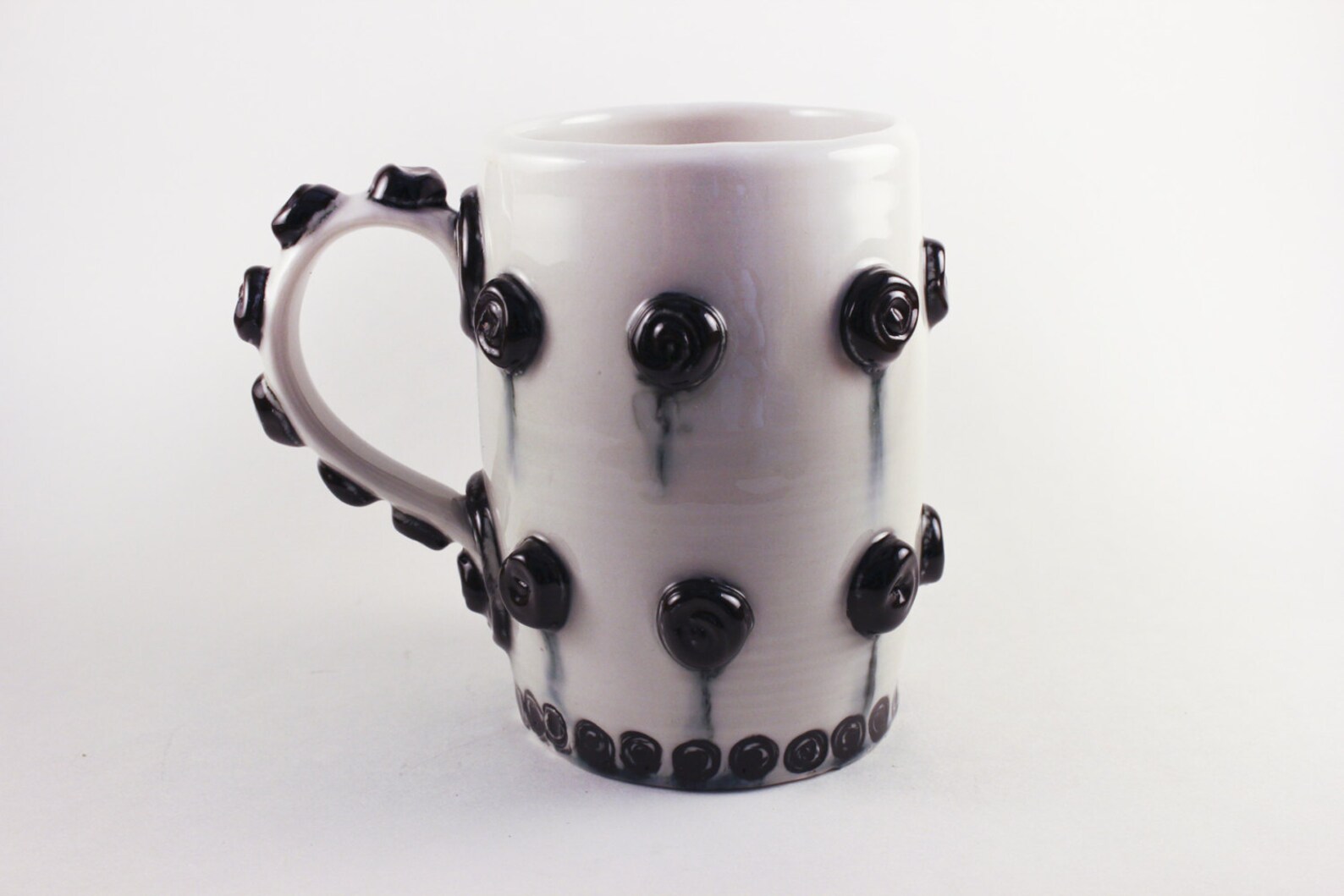 Black/white Goth Punk Porcelain Mug, Embellished With Spirals and Coils ...