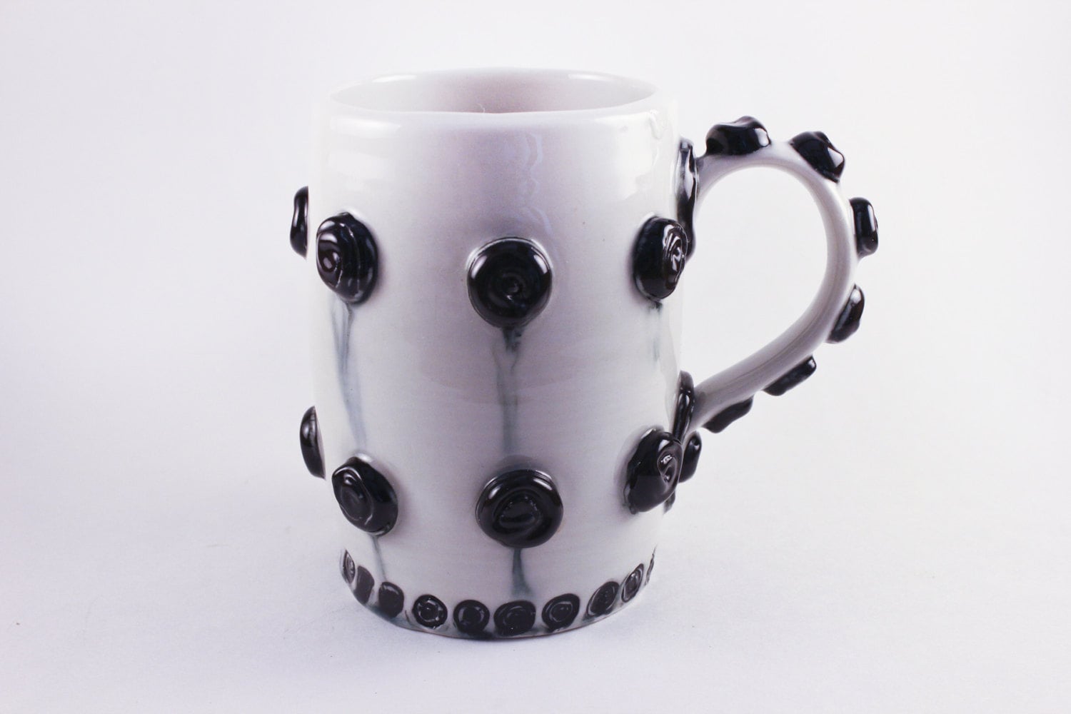 Black/white Goth Punk Porcelain Mug, Embellished With Spirals and Coils ...