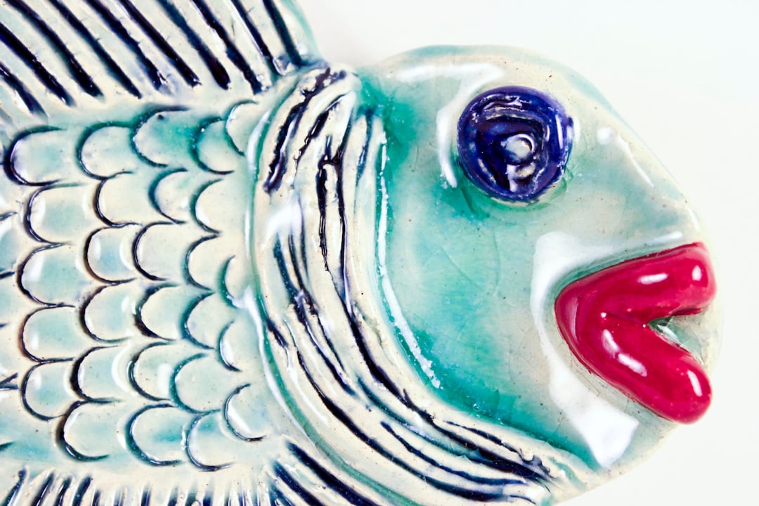 Ceramic Fish Dish Spoon Rest / Sushi Dish /soap Dish / Bath Decor, Aqua ...