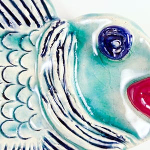 Ceramic Fish Dish Spoon Rest / Sushi Dish /soap Dish / Bath Decor, Aqua ...