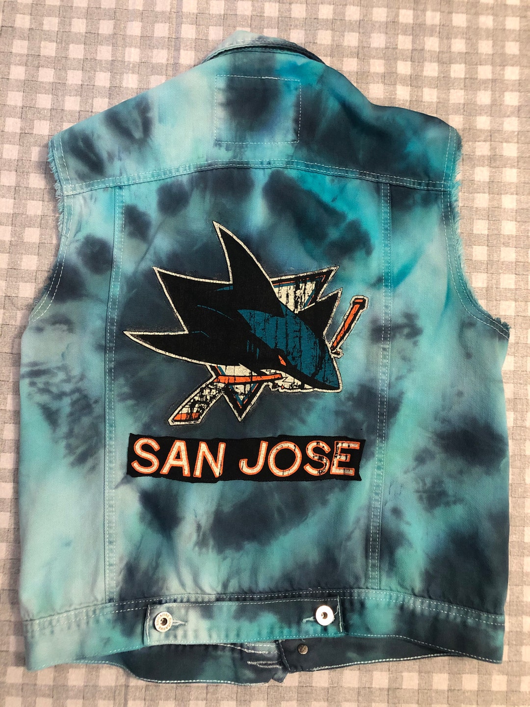 Sharks Punk Vest W/ Buttons and Studs - Etsy