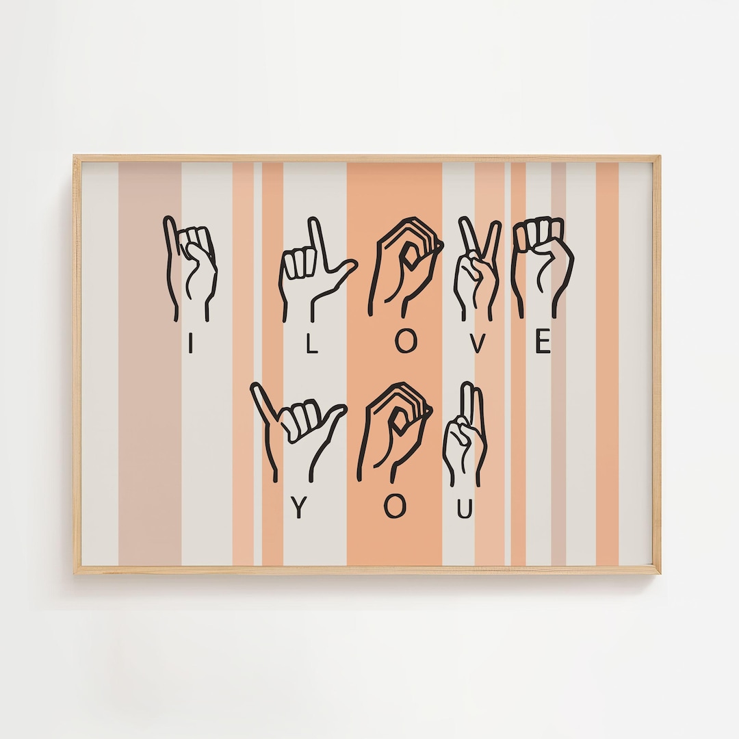 ASL American Sign Language Art, Alphabet Poster, Educational Print ...