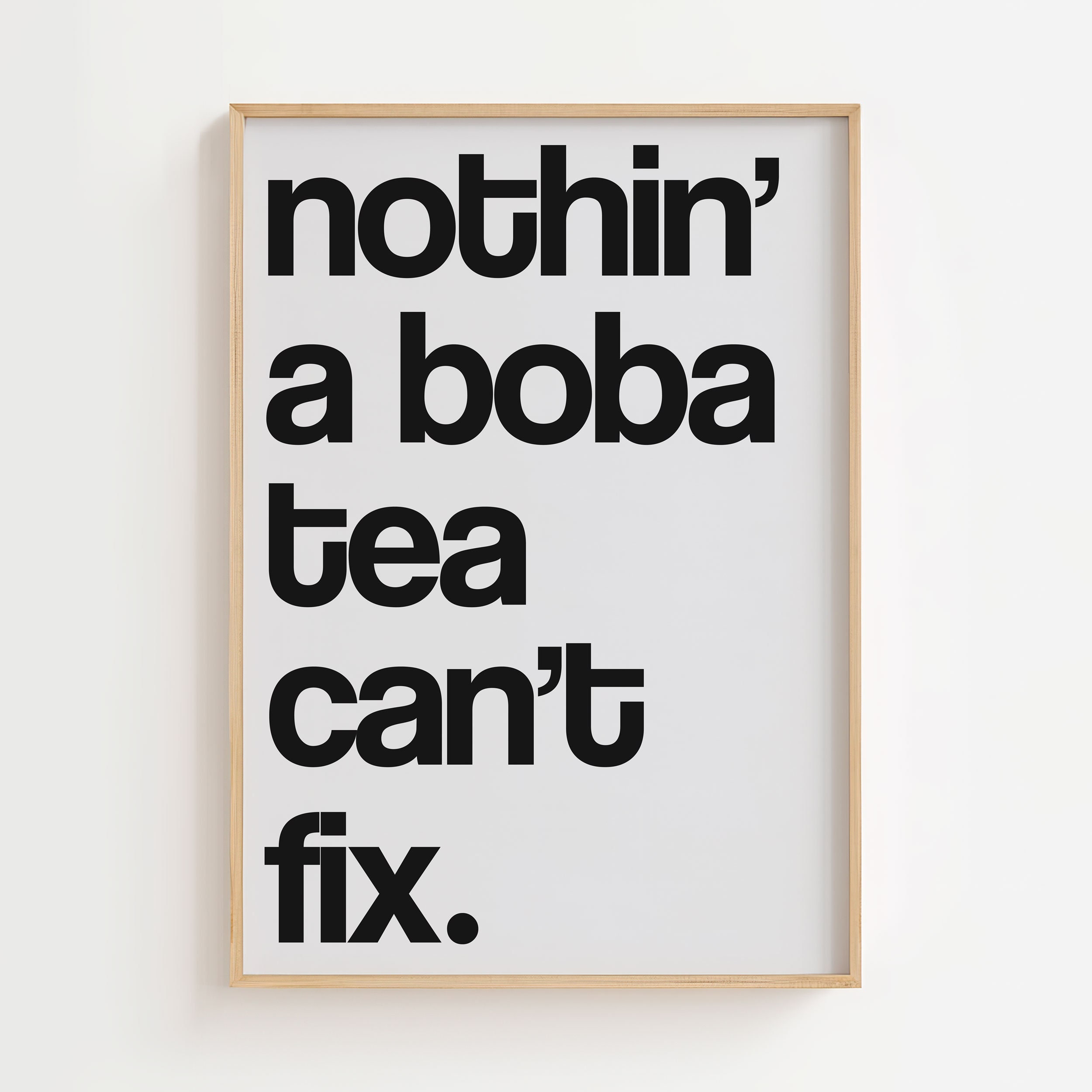 Boba Tea Art Print, Bubble Tea Shop Wall Art, Cute Retro Printable ...