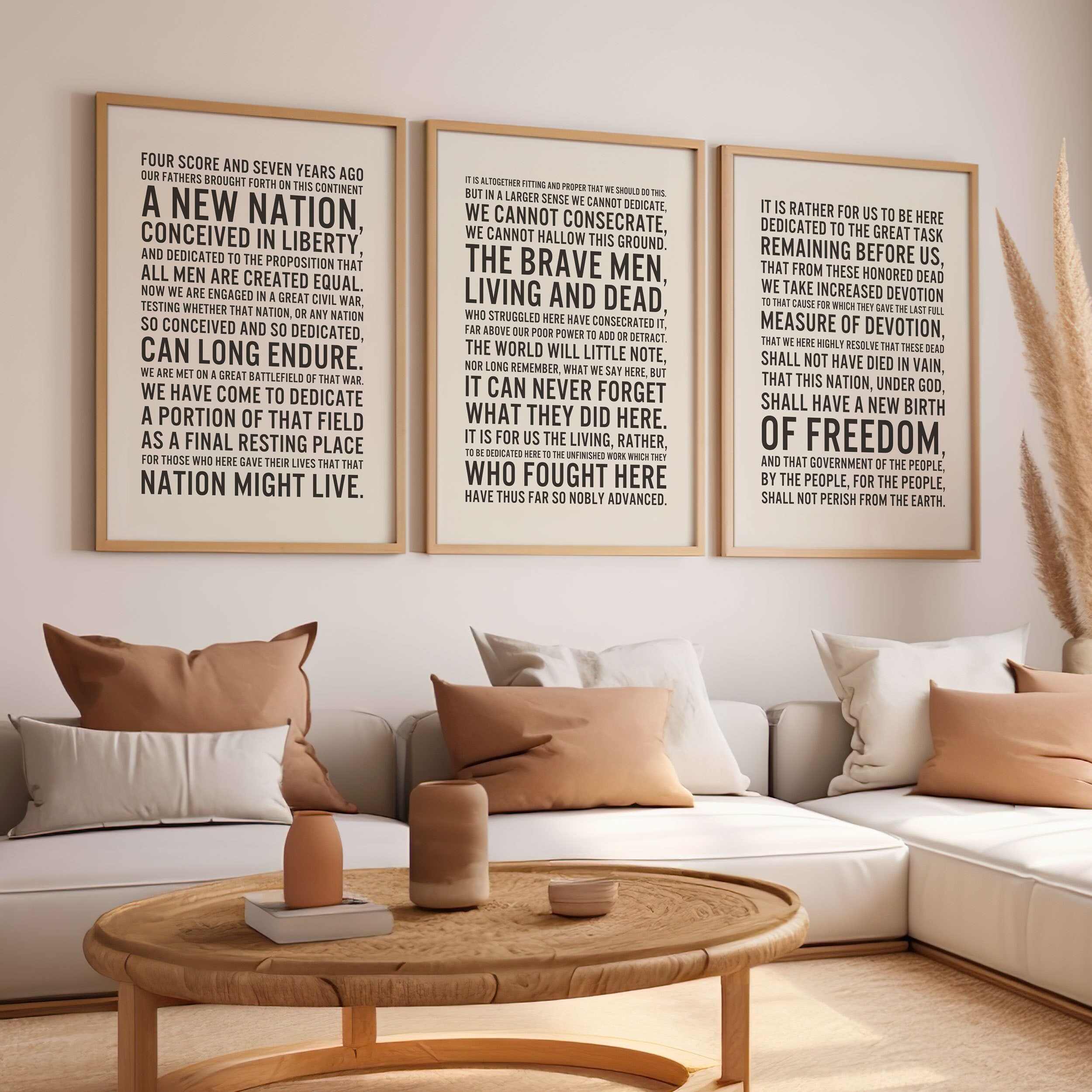 The Gettysburg Address Print, Abraham Lincoln Speech, Historical Wall ...